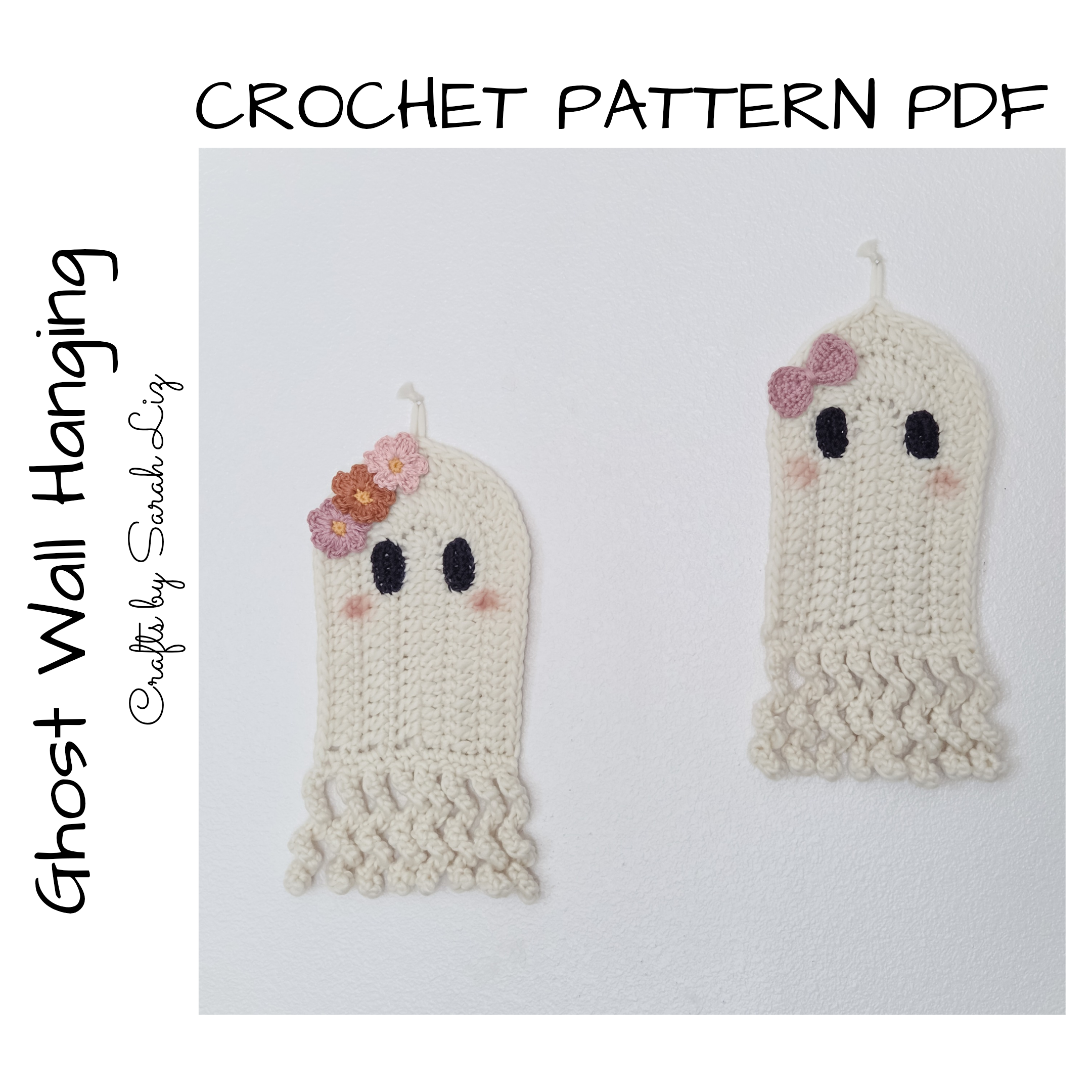 CROCHET PATTERN - Deirdre and Maude the Boo-tiful Ghosts Wall Hanging ...